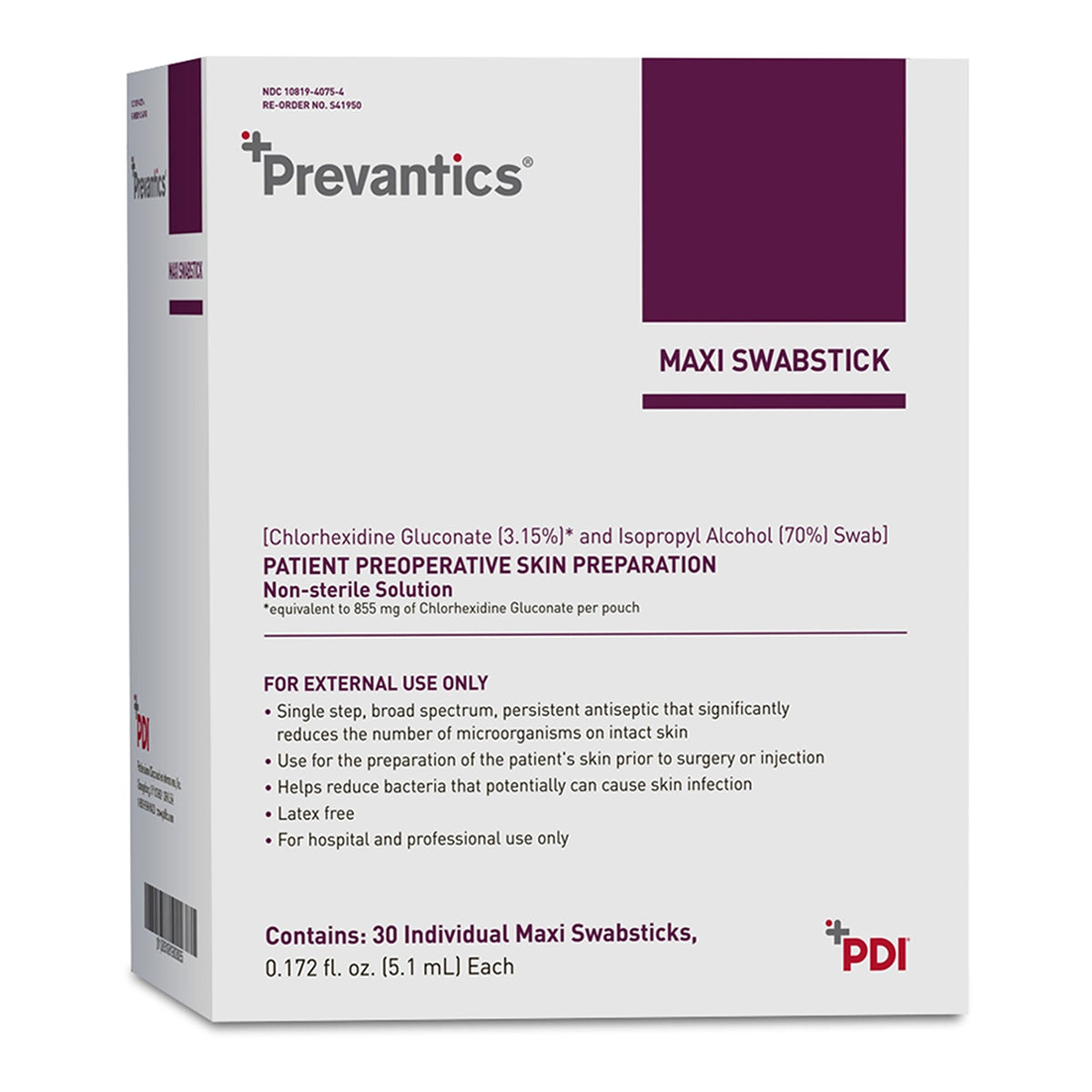 Prevantics CHG/IPA Skin Antiseptic Maxi Swabstick – Save Rite Medical