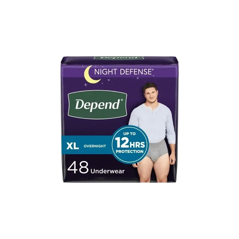 Depend Night Defense, Overnight Underwear, Grey, Male, Extra Large ...