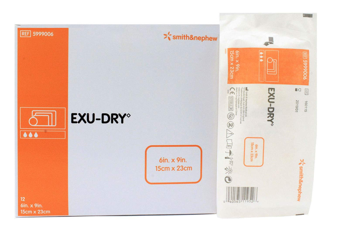 EXU-DRY Full Absorbency Wound Dressing 6" x 9" – Save Rite Medical