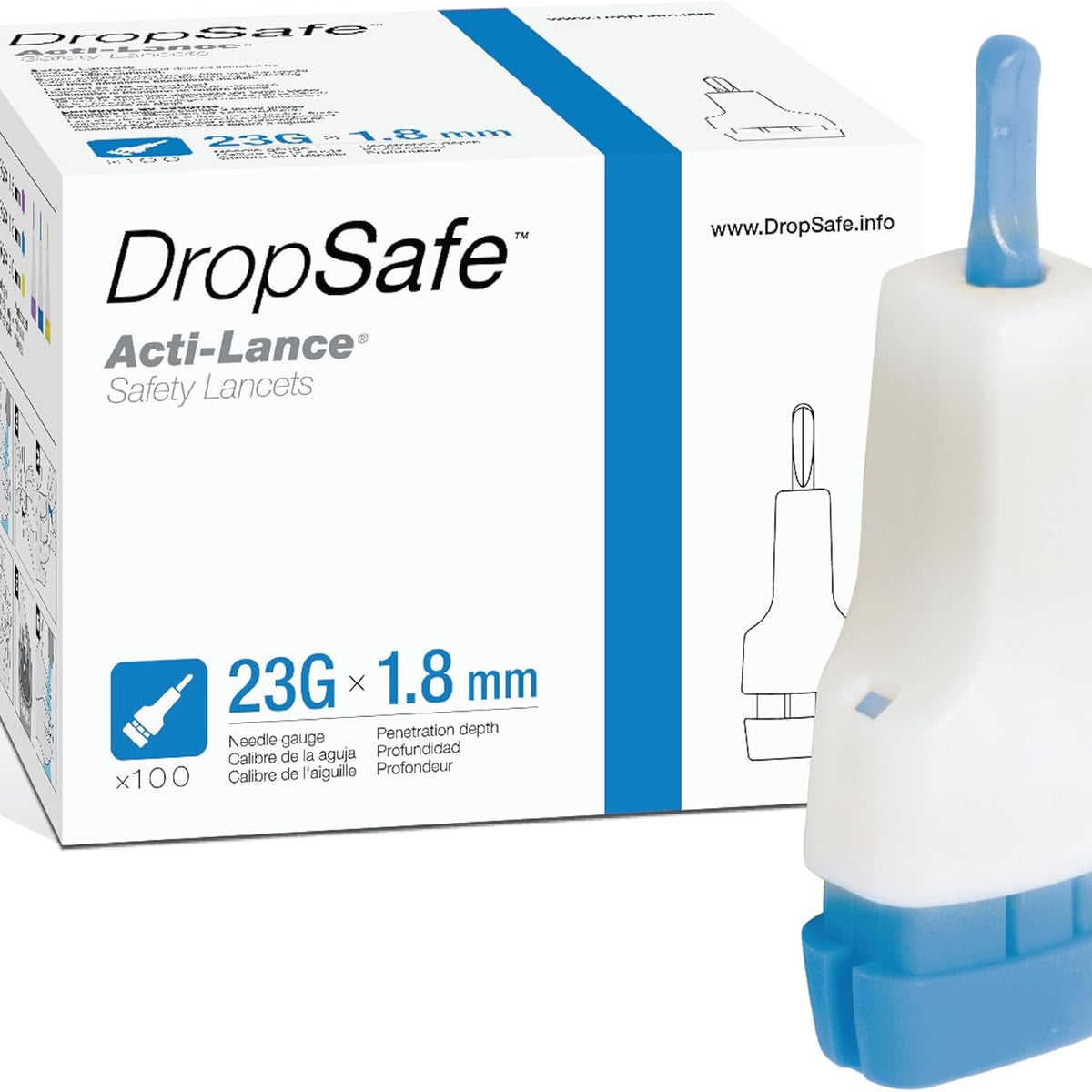 DropSafe Acti-Lance Universal 23G x 1.8 mm Safety Lancet – SKU 9690 ...