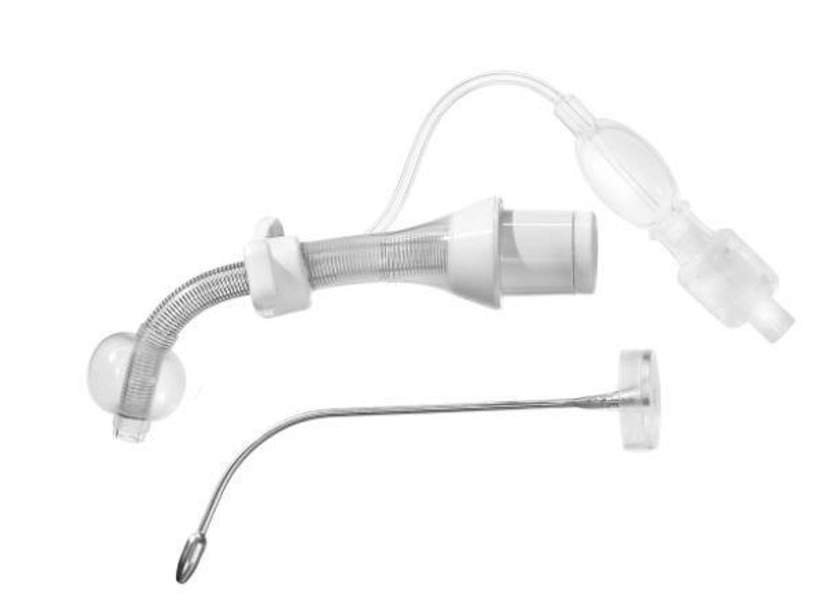 TRACOE Silcosoft Trach Tube 5.5 X 46mm, proximally longer, cuffed, sil ...
