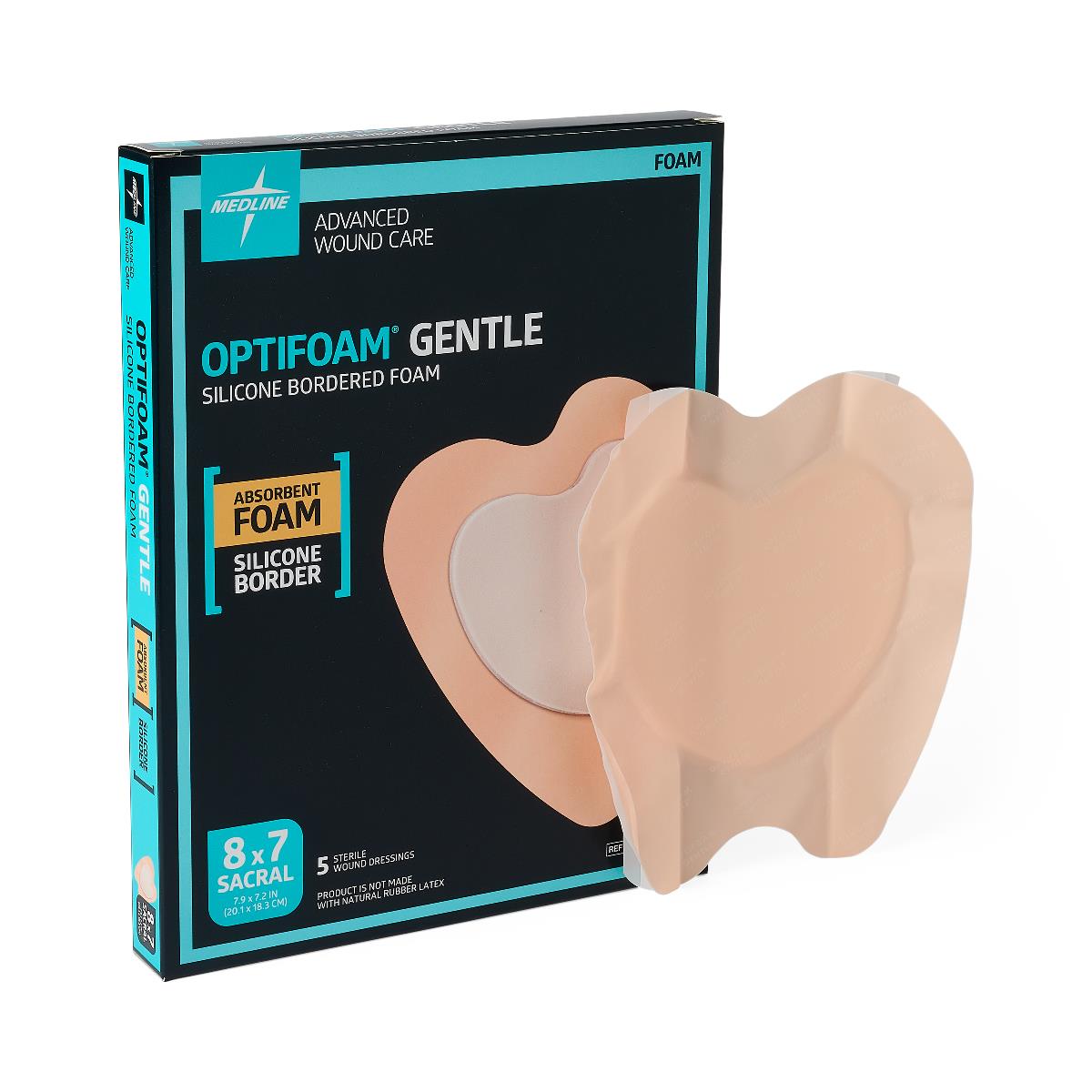 Optifoam Gentle Foam Wound Dressing with Silicone Adhesive Border, 8 ...