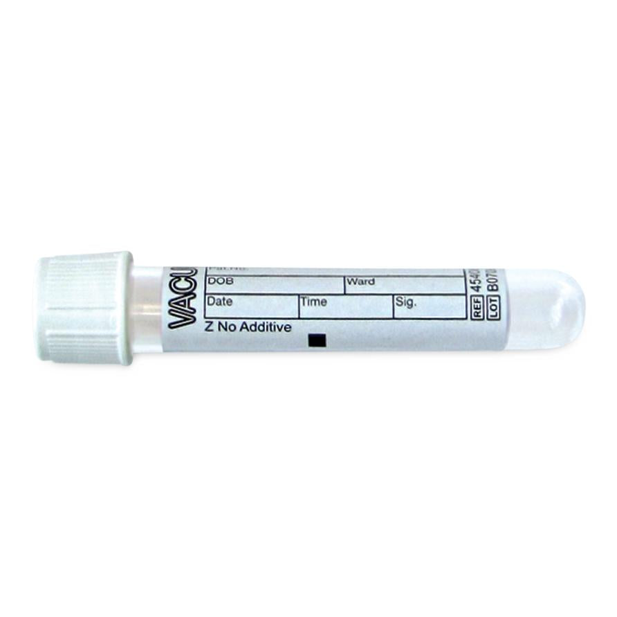 VACUETTE® Blood Collection Tube, Z No Additive, Non-Ridged, White Cap ...