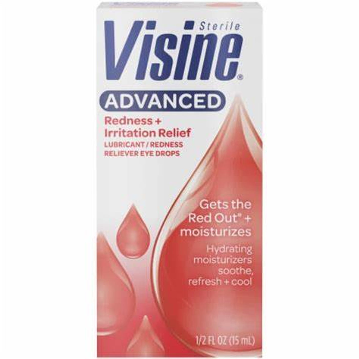Visine Advanced Redness and Irritation Eye Relief Drops, 0.5 fl oz ...