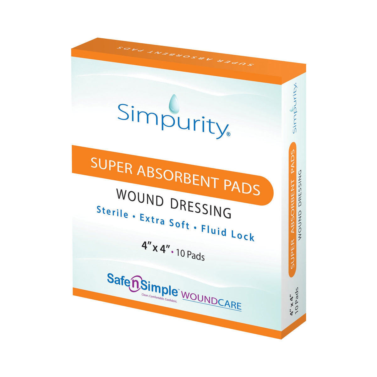Simpurity Super Absorbent Pad Wound Dressing, 4" x 4" – Save Rite Medical