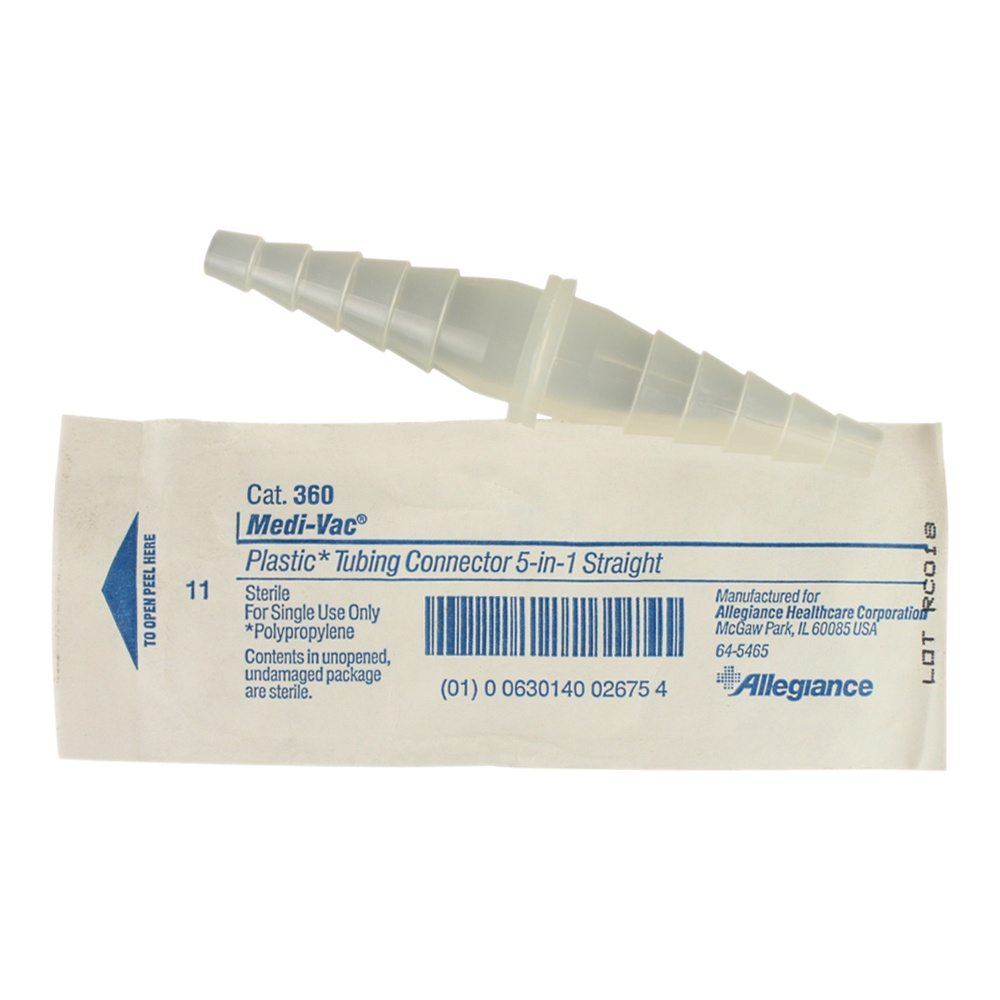 Cardinal Health Medi-Vac 5-in-1 Plastic Tubing Connector – 360 – Save ...