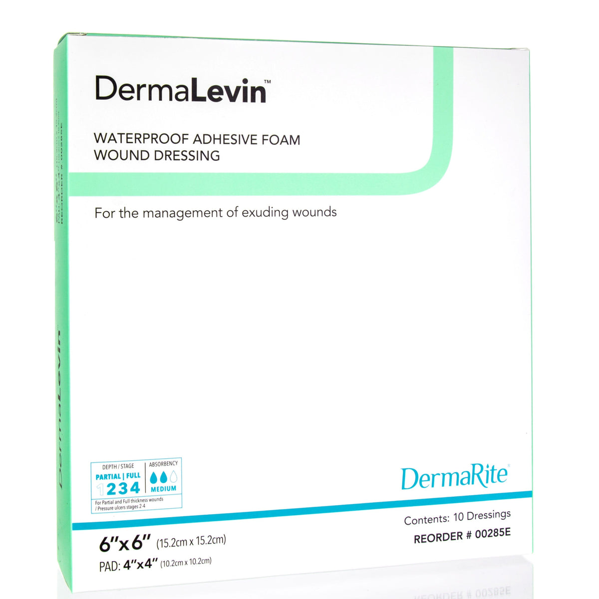 DermaLevin Waterproof Foam Dressing with Border, 6" x 6" – Save Rite ...