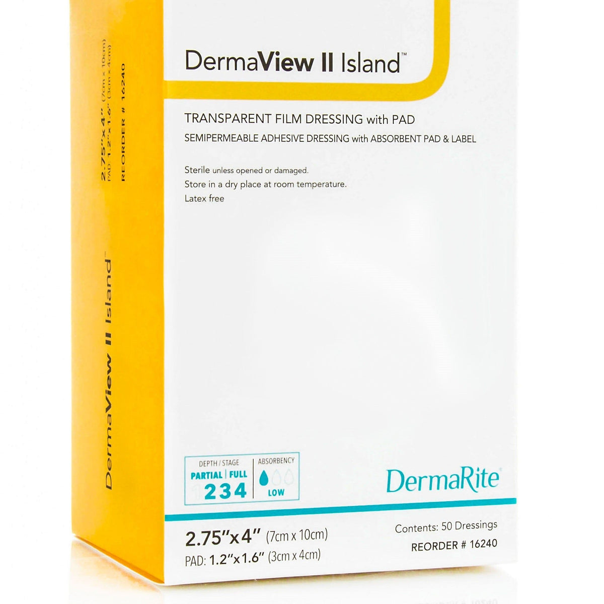 DermaView II Island Transparent Film Wound Dressing, 2.75" x 4" – Save ...