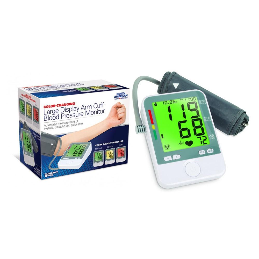 Jobar® Color-Coded Arm Cuff Blood Pressure Monitor with Backlit Hypert ...