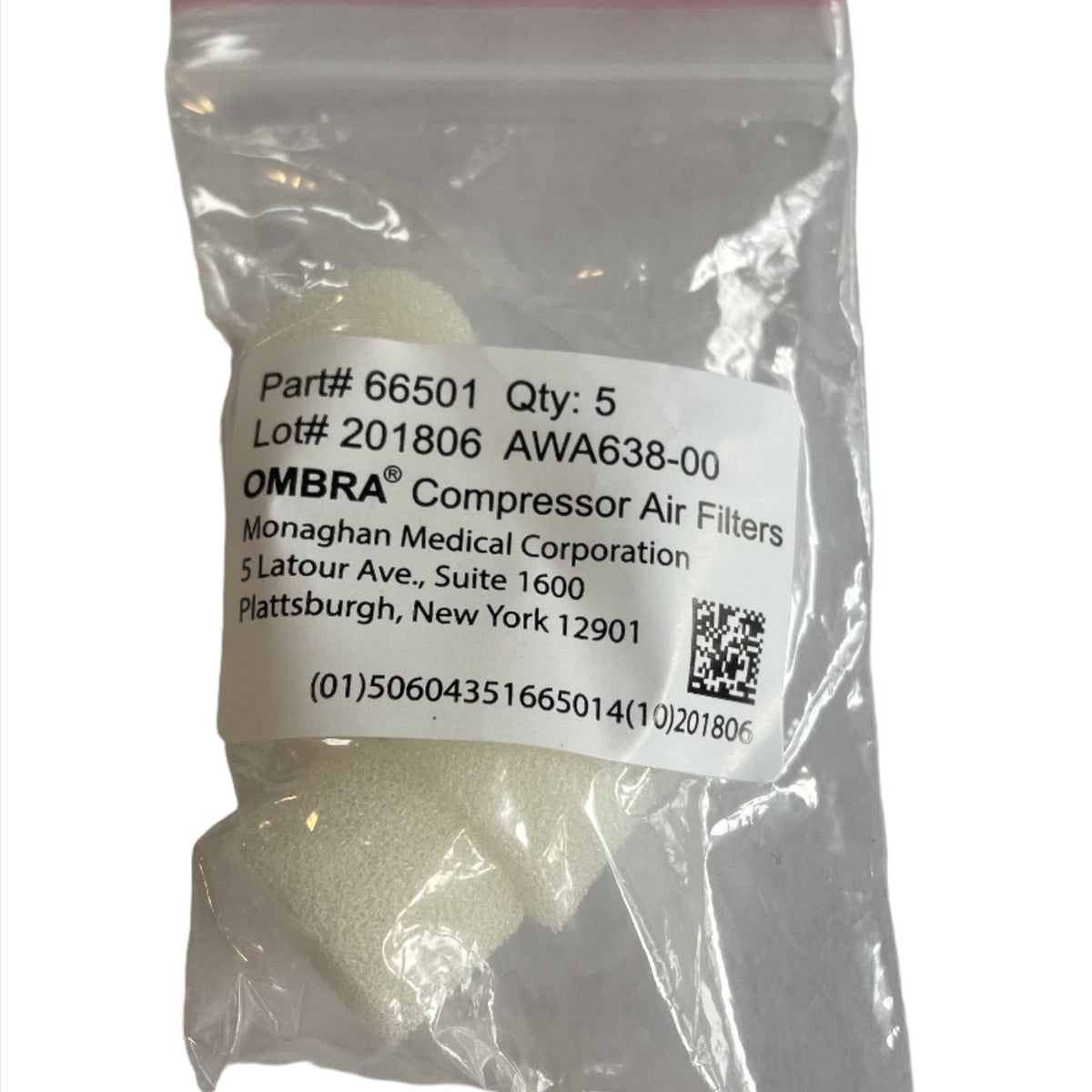 Ombra® Compressor Air Filters, Pack of 5 - Save Rite Medical