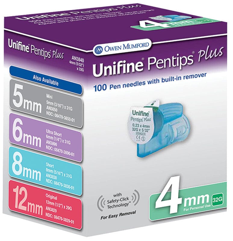 Owen Mumford Unifine® Pentips® Plus Pen Needle 32G, 4mm, 100 Count ...