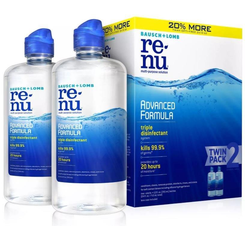 Renu Advanced Formula Multi-Purpose Contact Lens Solution, 12 oz. (Twi ...