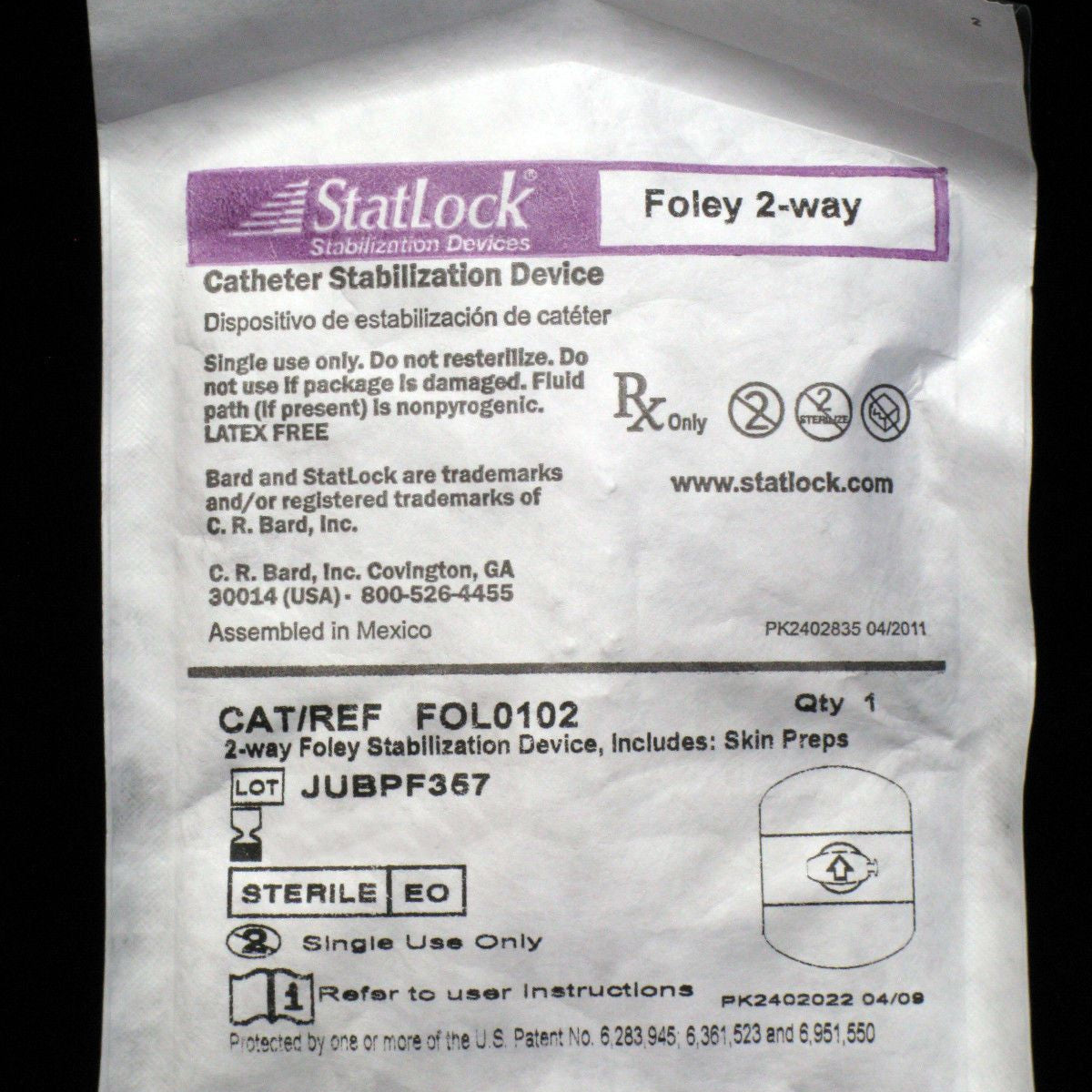 STATLOCK Foley Stabilization Device with Tricot Anchor Pad – Save Rite ...